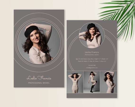 Modeling Comp Card MS Word Template Modeling Agency Model | Etsy