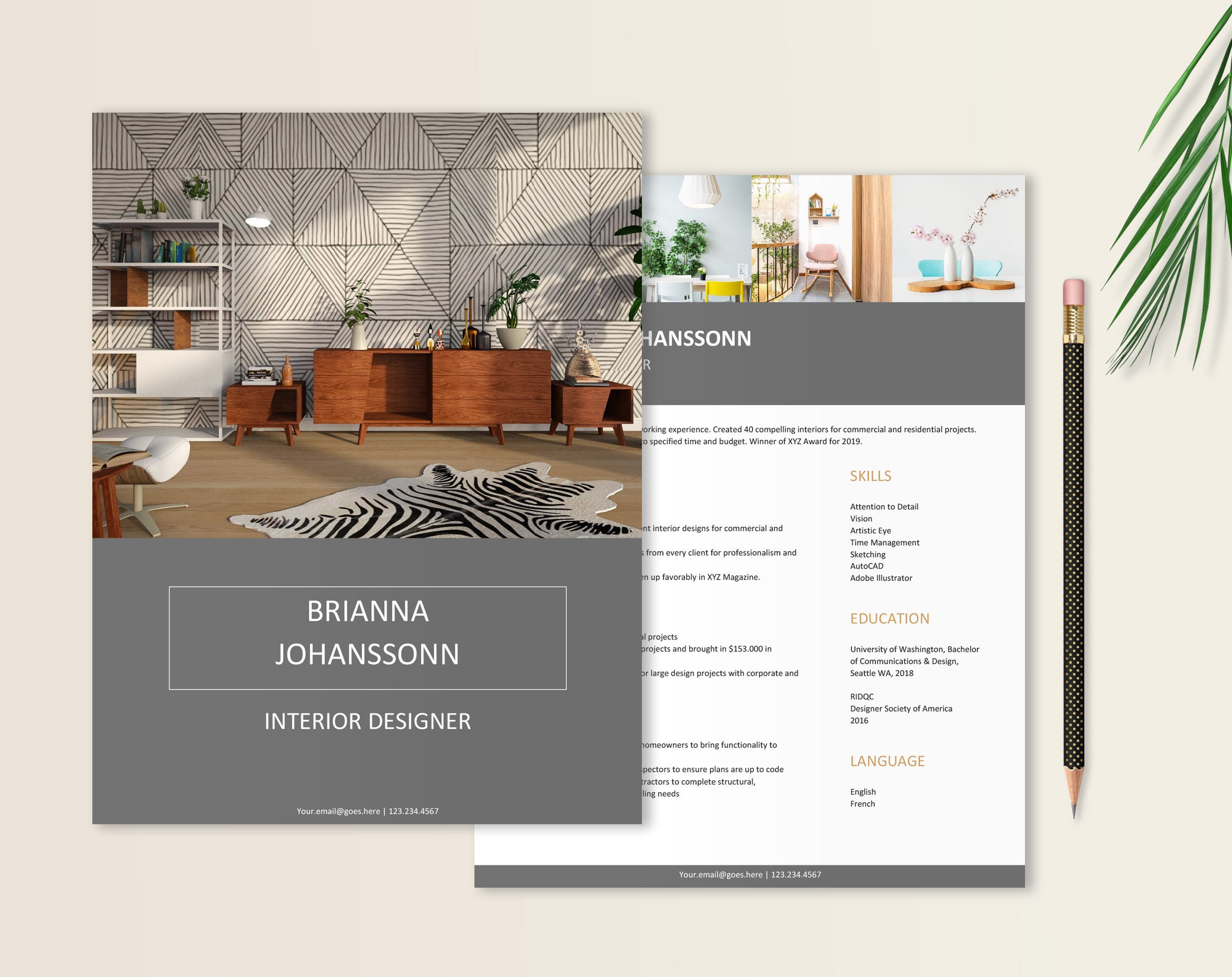 Interior Designer Resume Template Word Decorator Resume Template Resume ...