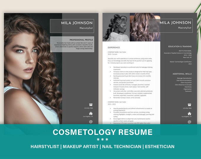 Makeup Artist Resume, Resume Templates, Rose Gold Template, Beauty ...