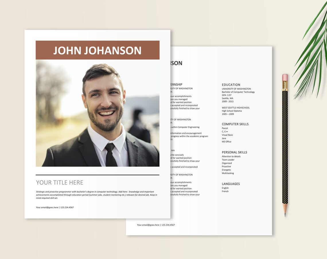 Career Starter Pack CV Starter Pack Internship Resume Template Editable ...