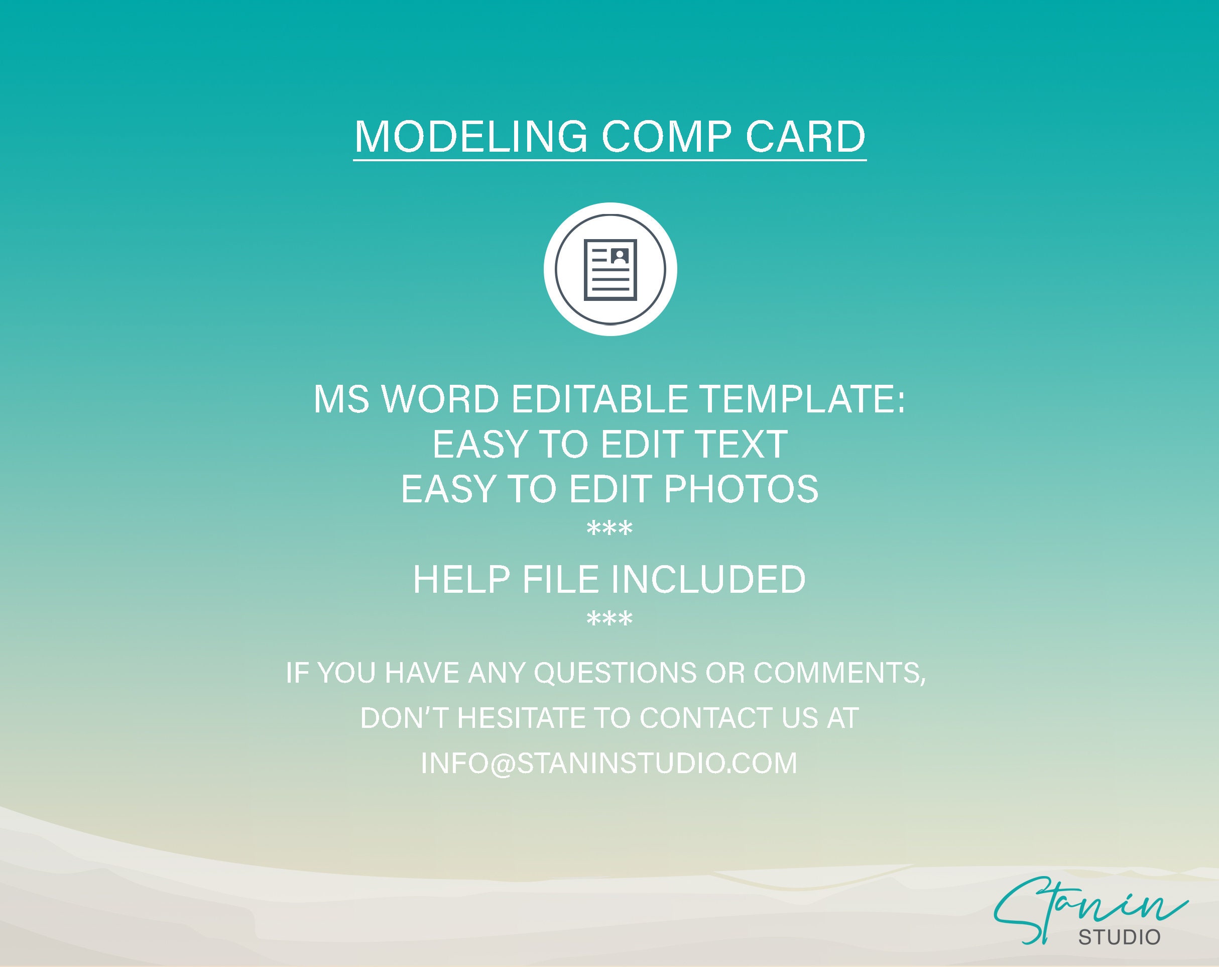 Modeling Comp Card MS Word Template Modeling Agency Model - Etsy Canada