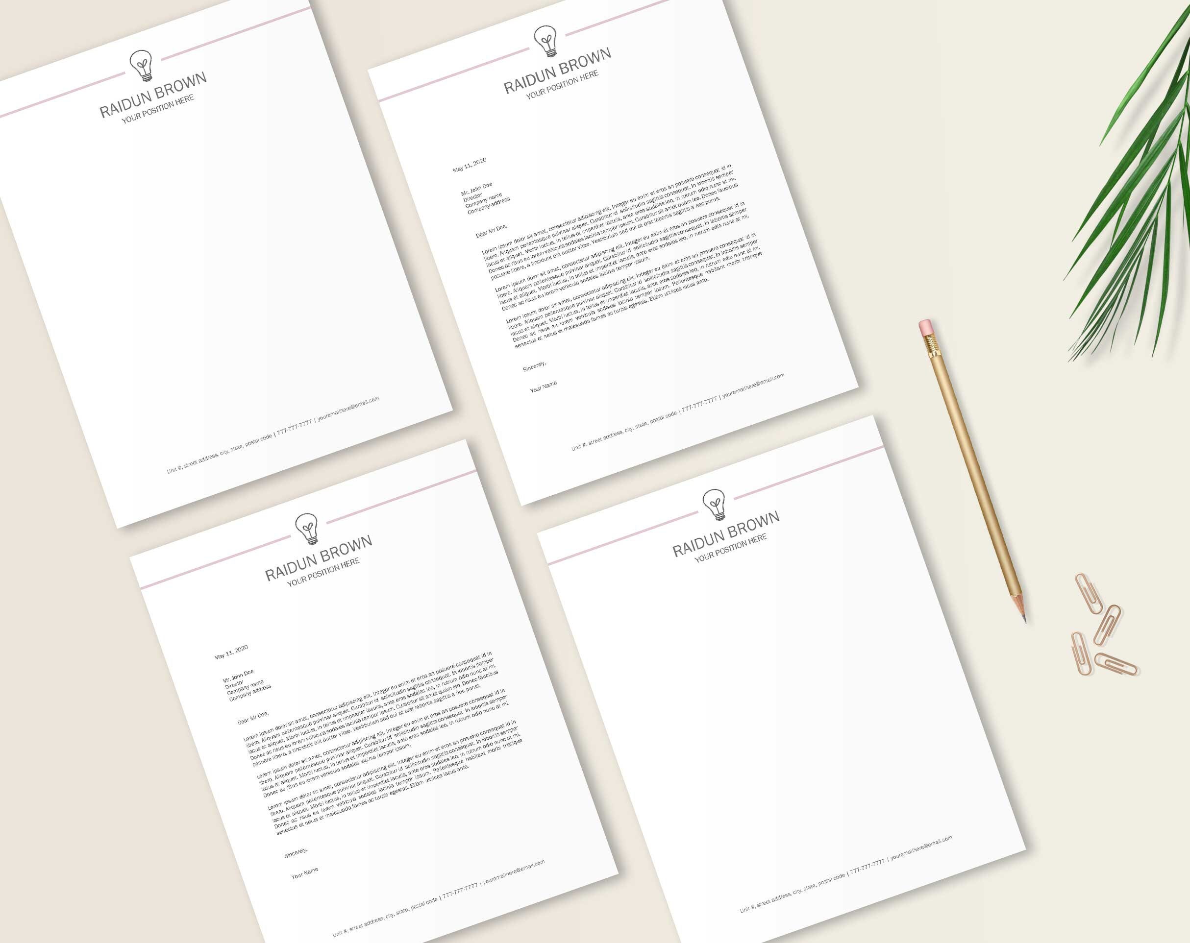 Personalized Letterhead | Letterhead Template | Letterhead Word ...