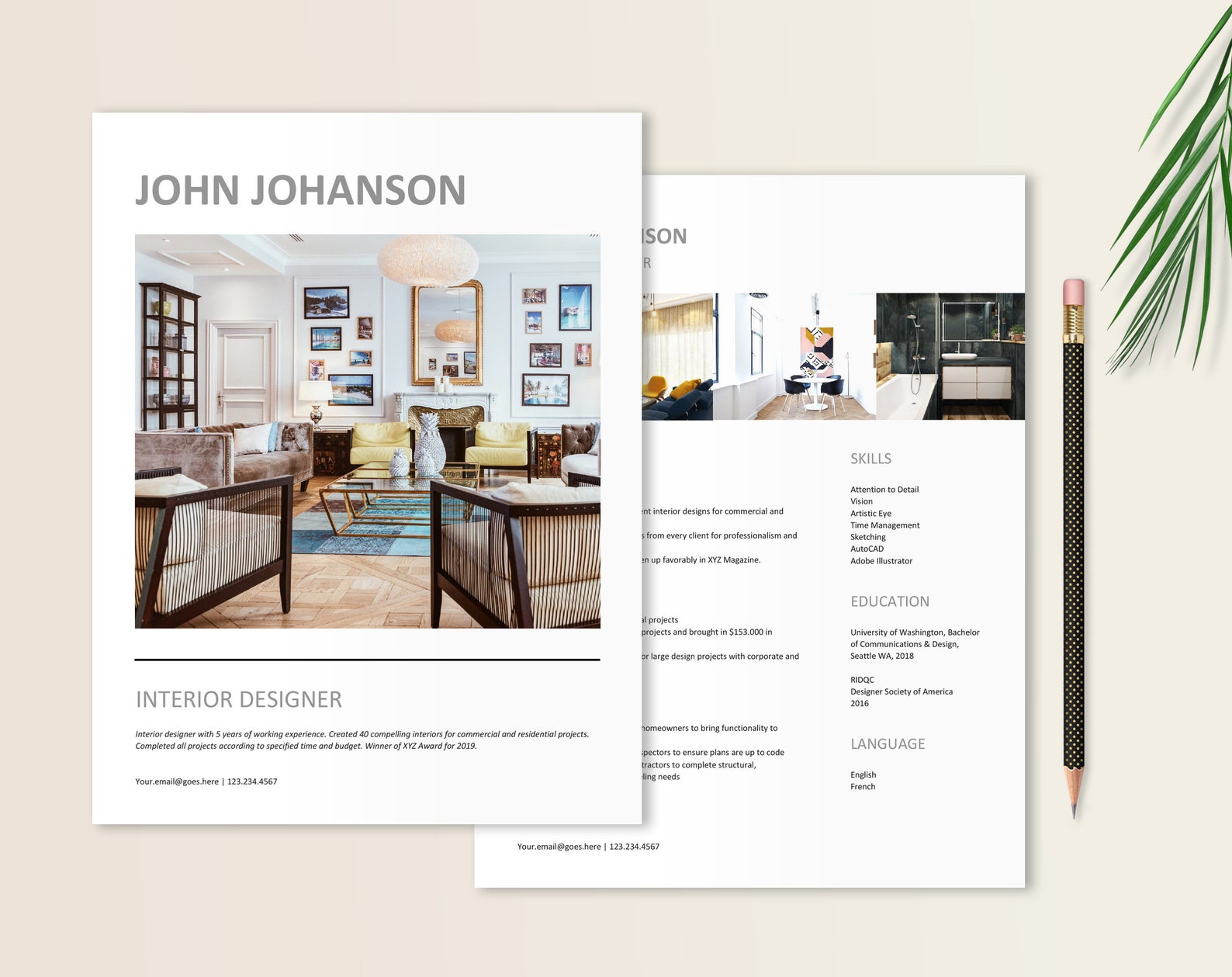 Interior Designer Resume Template Word Interior Decorator Resume ...
