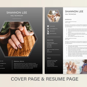 Nail Technician Resume Template, Esthetician Resume, Modern Resume ...