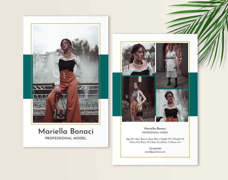 Modeling Comp Card MS Word Template, Modeling Agency, Model Photo Card ...