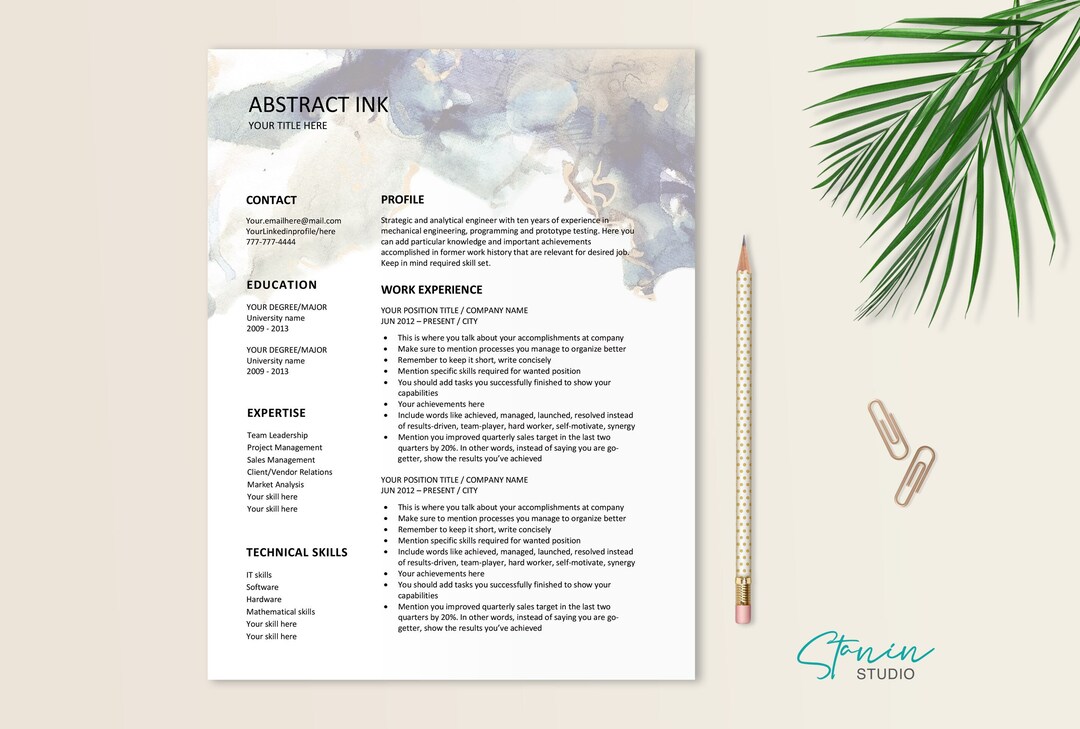Professional Resume Printable Template Writing Tips Cover Letter Design ...