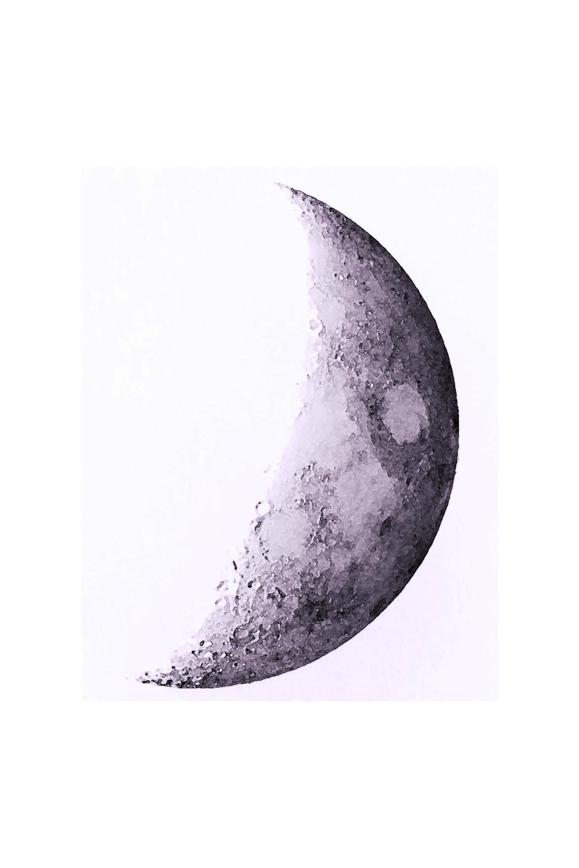 INDIGO MOON PRINTABLE | Crescent Moon Print | Instant Printable Moon ...
