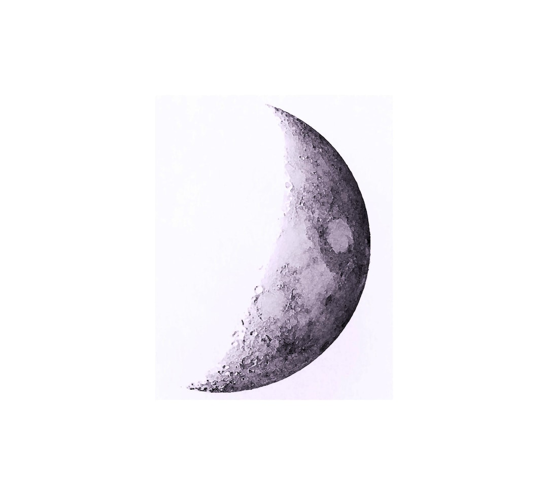 INDIGO MOON PRINTABLE | Crescent Moon Print | Instant Printable Moon ...
