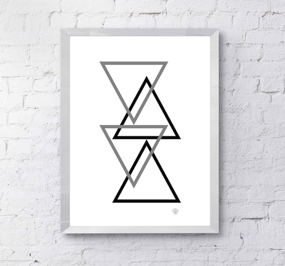 Celestial Triangles Modern Art Print Mid-century Modern Art | Etsy