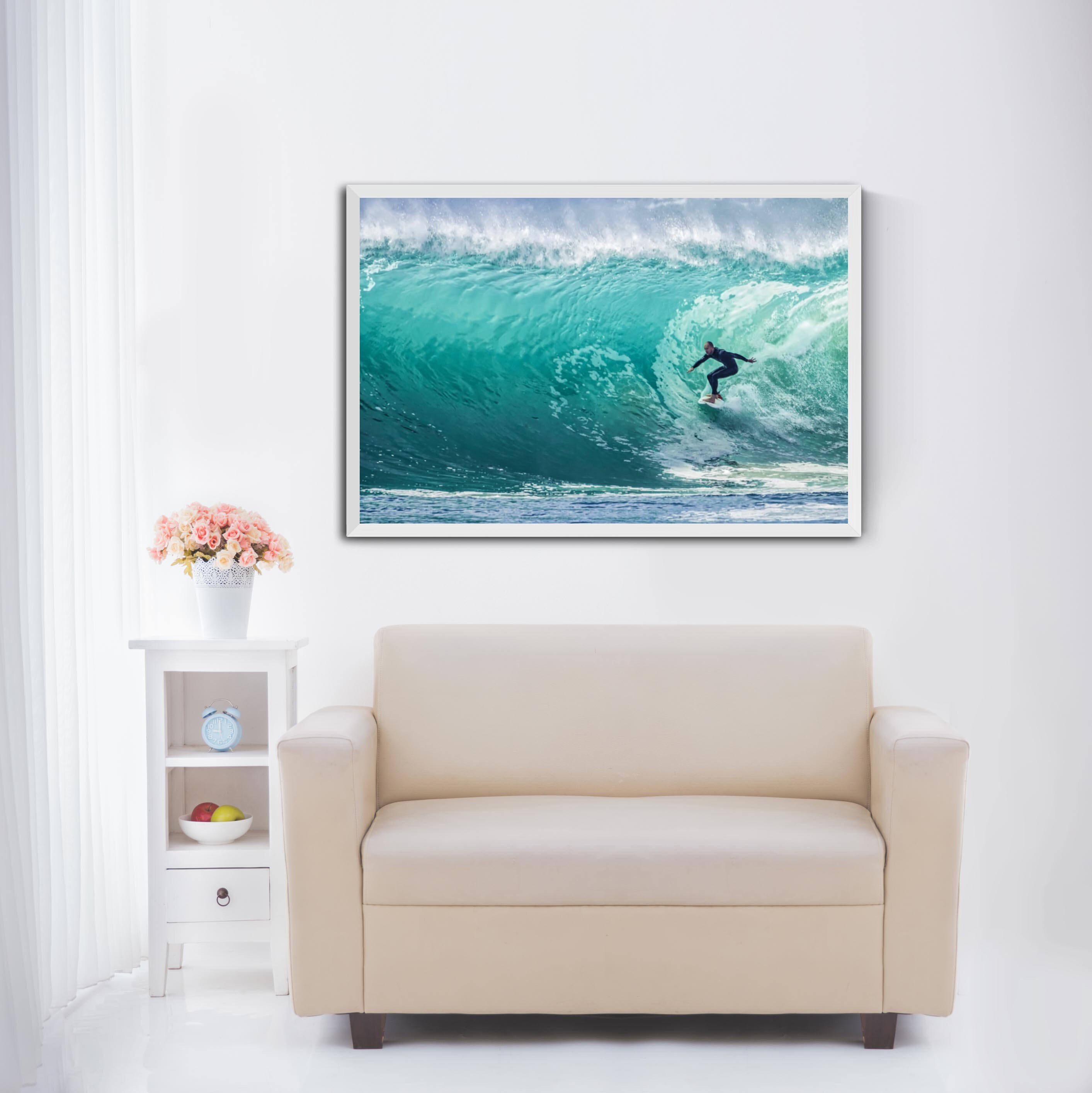 BLUE WAVE PRINT Surfer Print Surfing Print Ocean Wave - Etsy