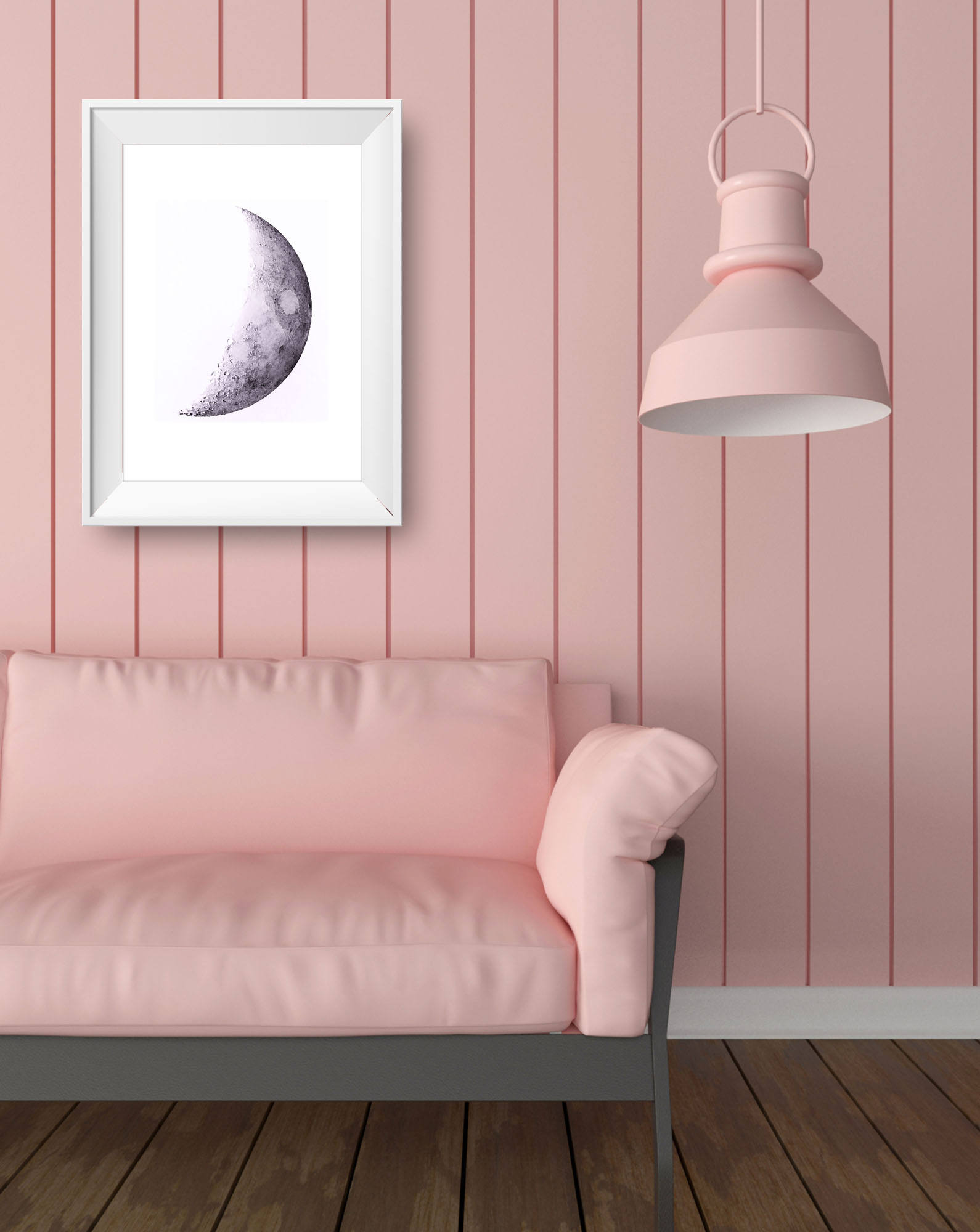 INDIGO MOON PRINTABLE Crescent Moon Print Instant Printable Moon Moon ...