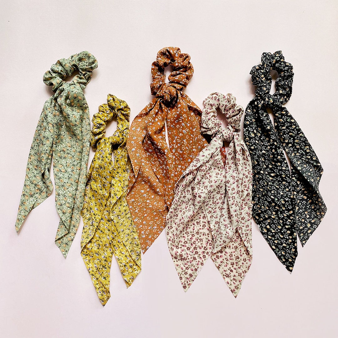 Dainty Mini Floral Scrunchies Scarf | Women's Girl's Fashion Hair ...