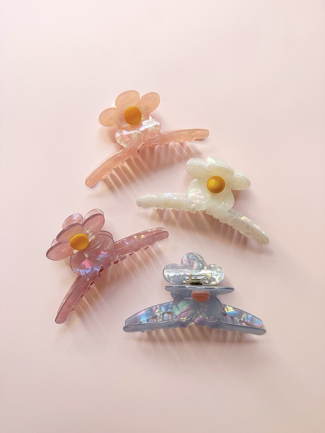 NEW 2024 Large Iridescent Spring Flower Hair Claw Clips - Etsy