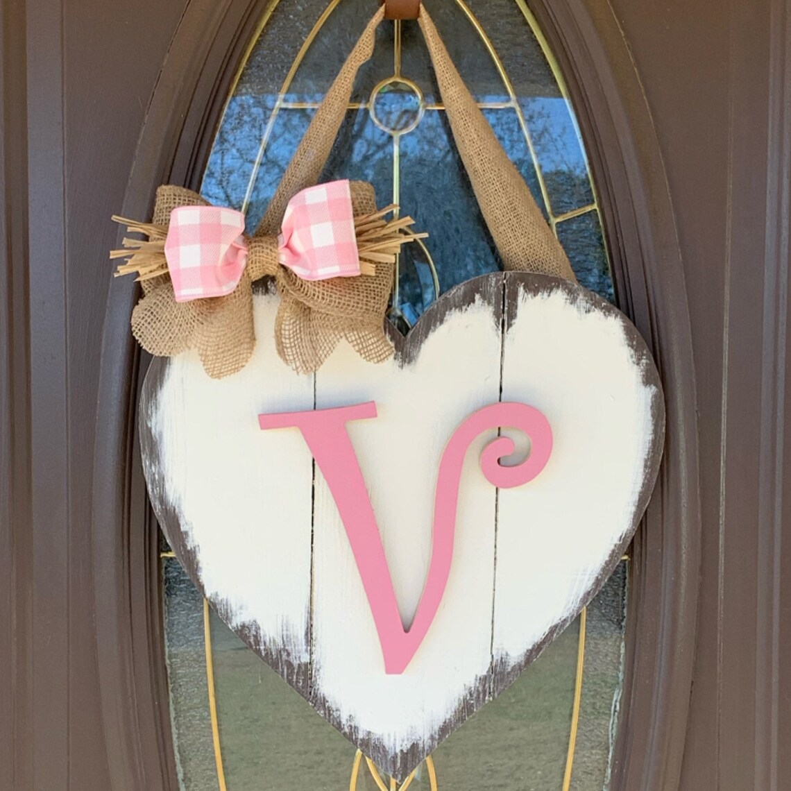 Heart/monogrammed/door Decor/wedding - Etsy