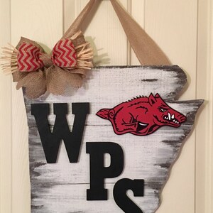 Arkansas/state/wps/monogrammed/razorback Door Decor/rustic/dorm Decor ...