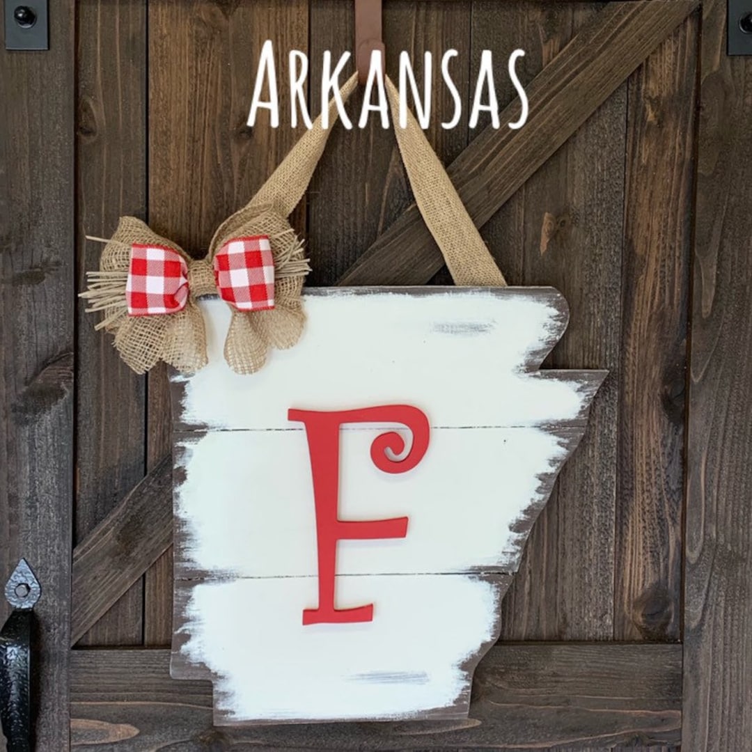 Arkansas/state/distressed/monogrammed/door Decor/wedding Gift/rustic ...