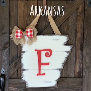 Arkansas/state/distressed/monogrammed/door Decor/wedding Gift/rustic ...