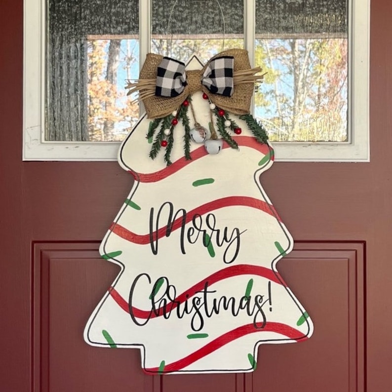 Christmas Tree Cake Door Hanger/merry Christmas/tis the Season ...