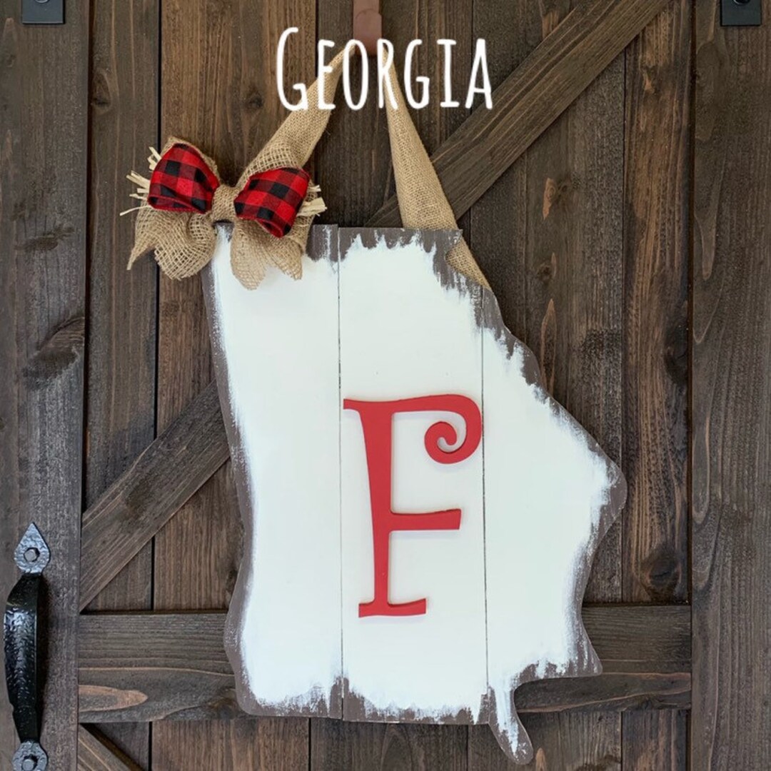 Georgia/state/distressed/monogrammed/door Decor/wedding Gift/rustic ...