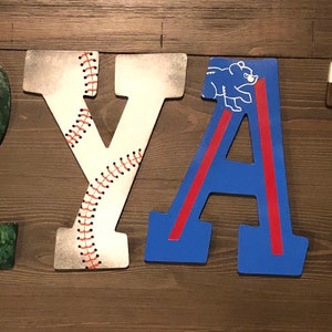 Chicago Cubs/varsity Sports/hand Painted/personalized/wooden Letters ...