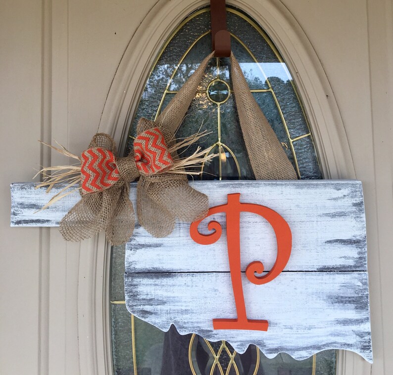 Oklahoma/state/distressed/monogrammed/door Decor/wedding - Etsy