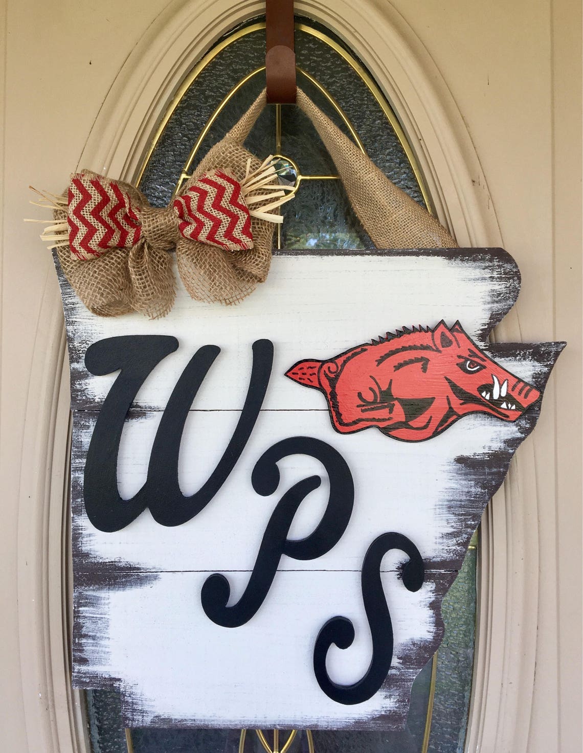 Arkansas/State/WPS/Monogrammed/Razorback Door | Etsy
