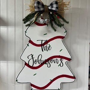 Christmas Tree Cake Door Hanger/merry Christmas/tis the Season ...
