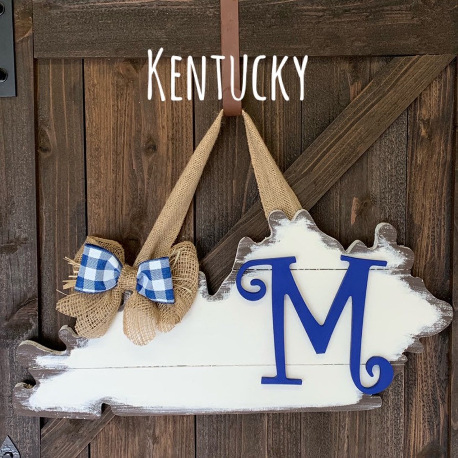Kentucky/state/distressed/monogrammed/door Decor/wedding Gift/rustic ...