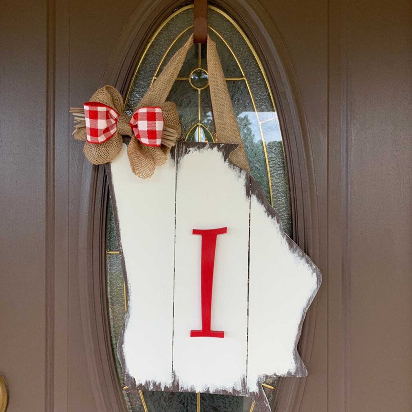 Georgia/state/distressed/monogrammed/door Decor/wedding - Etsy
