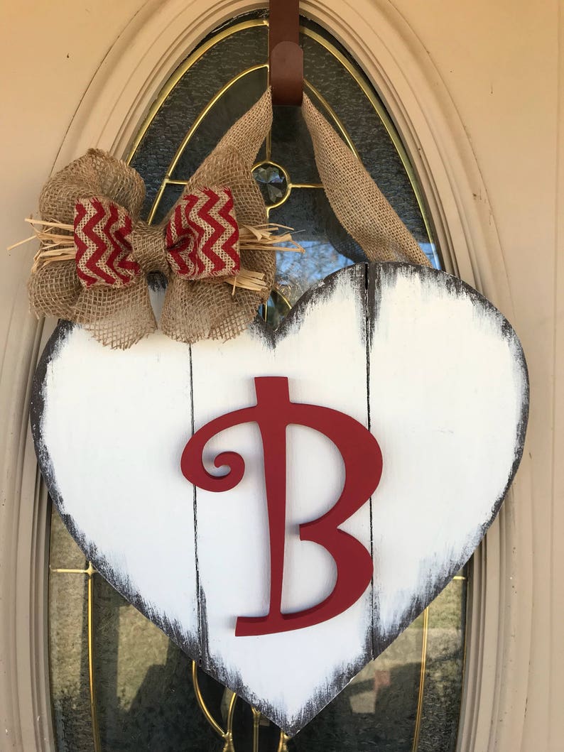 Heart/monogrammed/door Decor/wedding - Etsy