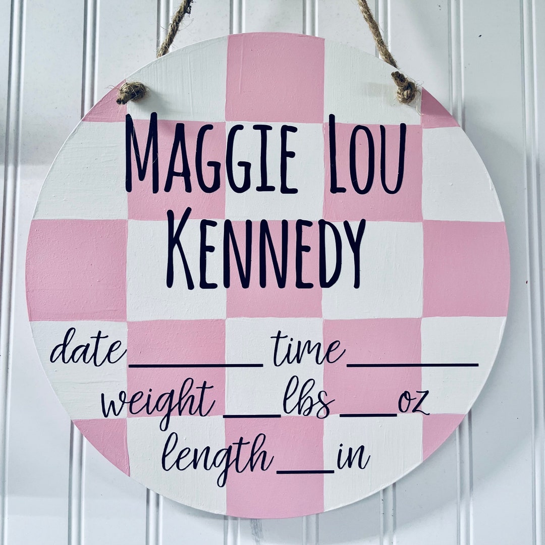 Checkerboard Baby Door Hanger/hospital/it's a Boy/girl/nursery Decor ...