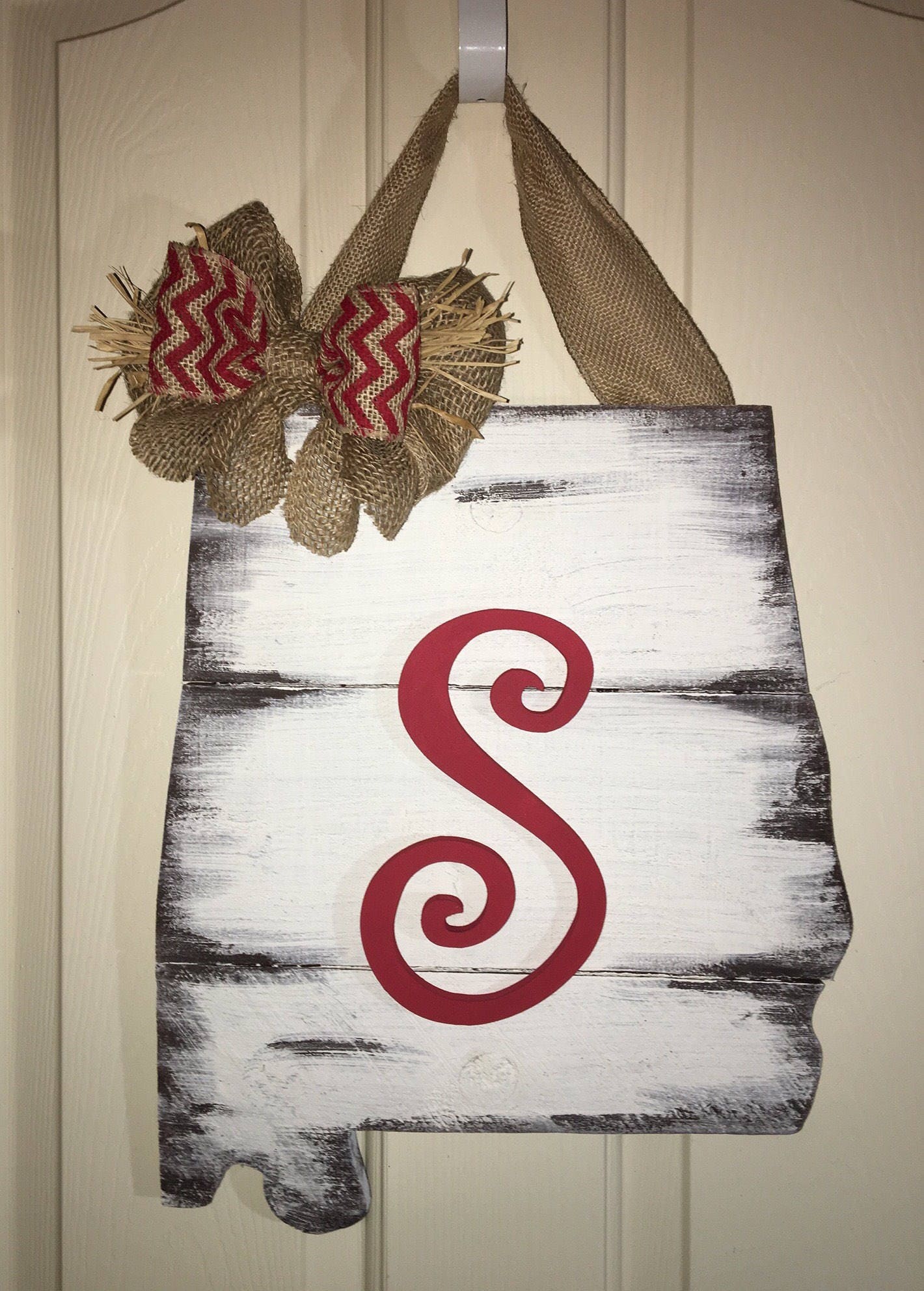 Alabama/State/Distressed/Monogrammed/Door Decor/Wedding | Etsy