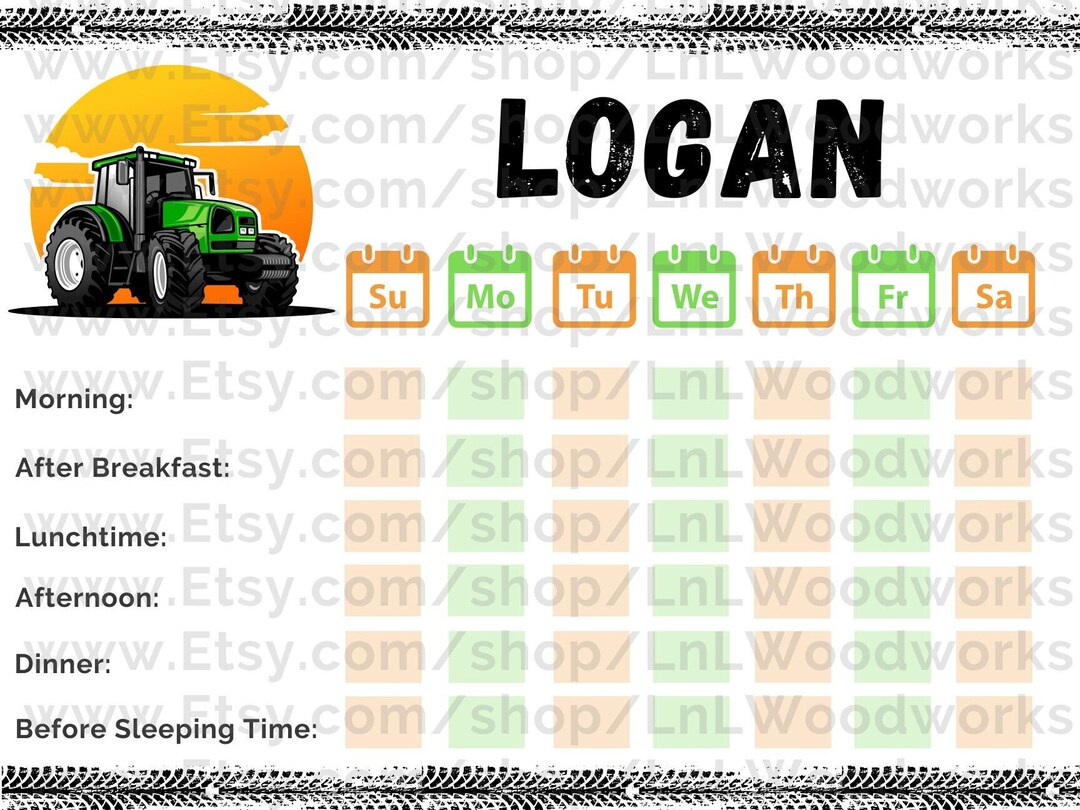 Tractor Potty Training Chart - Etsy