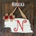 Nebraska/state/distressed/monogrammed/door Decor/wedding Gift/rustic ...