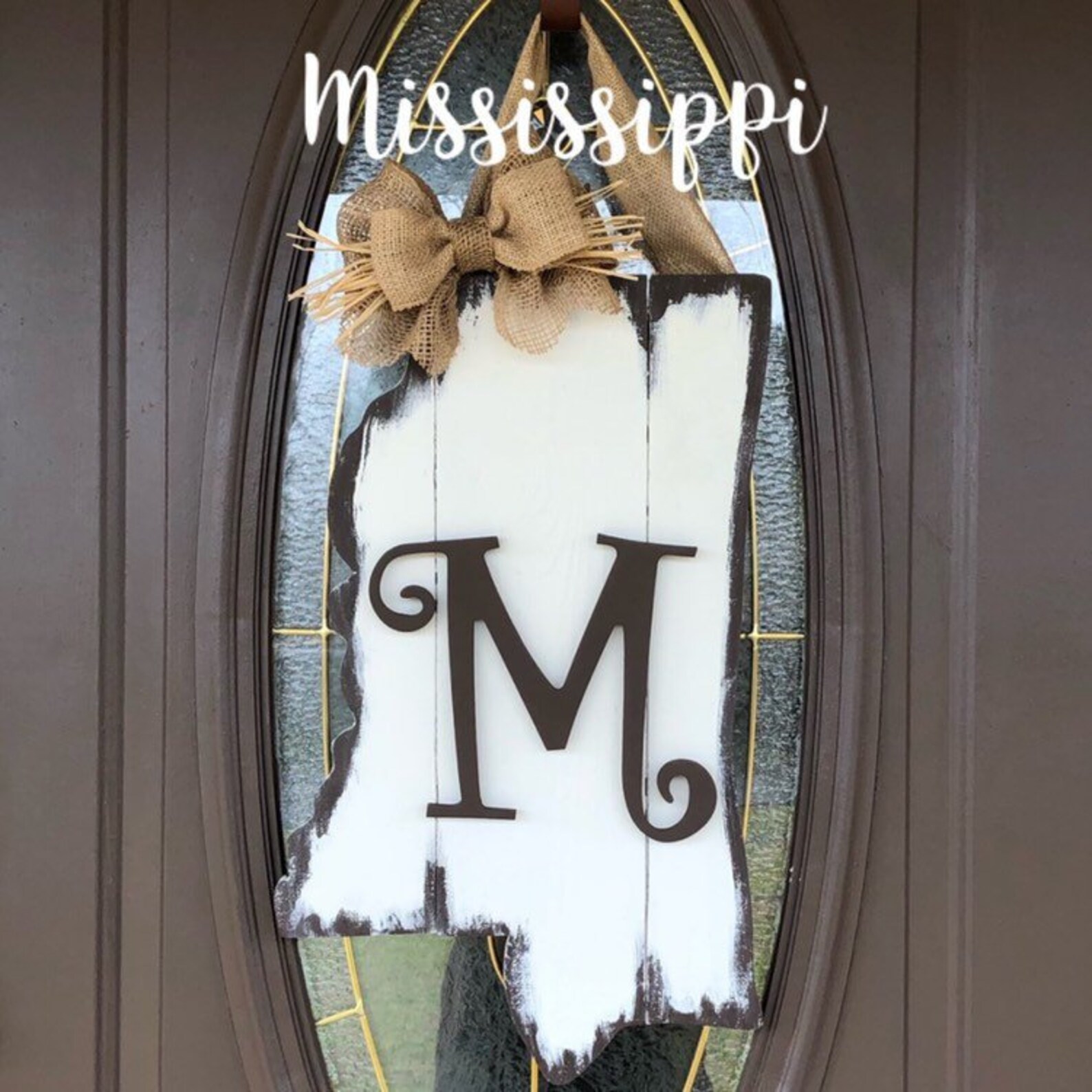 Mississippi/state/distressed/stained/monogrammed/door Decor/wedding ...