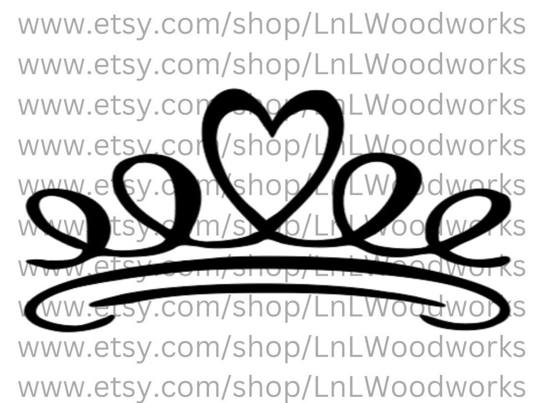 Tiara Heart/svg/girl/princess/baby Shower/birthday/svg Design/svg Cut ...