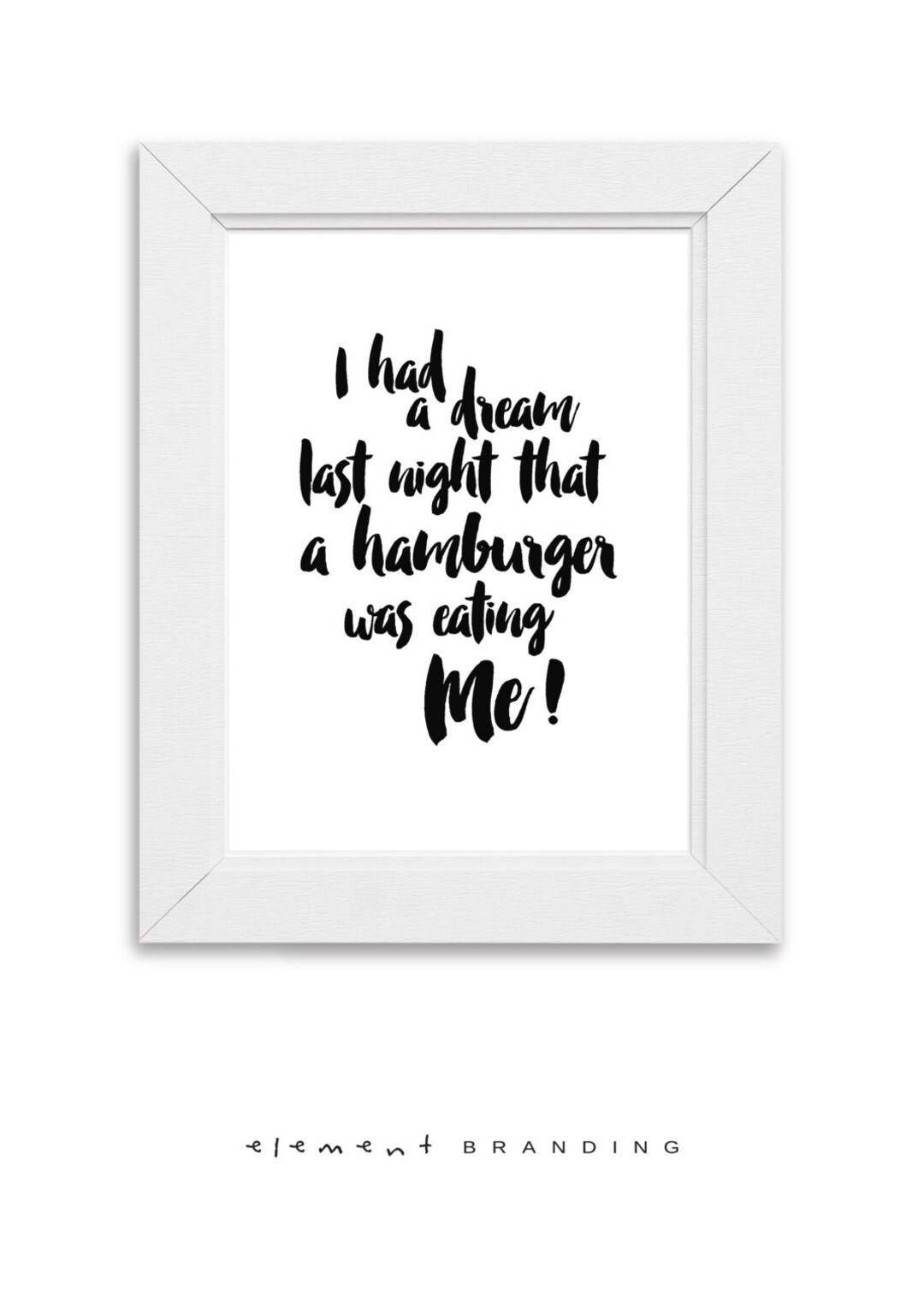 Seinfeld Hamburger Print Digital Download And Print Wall Art Seinfeld Quote Etsy
