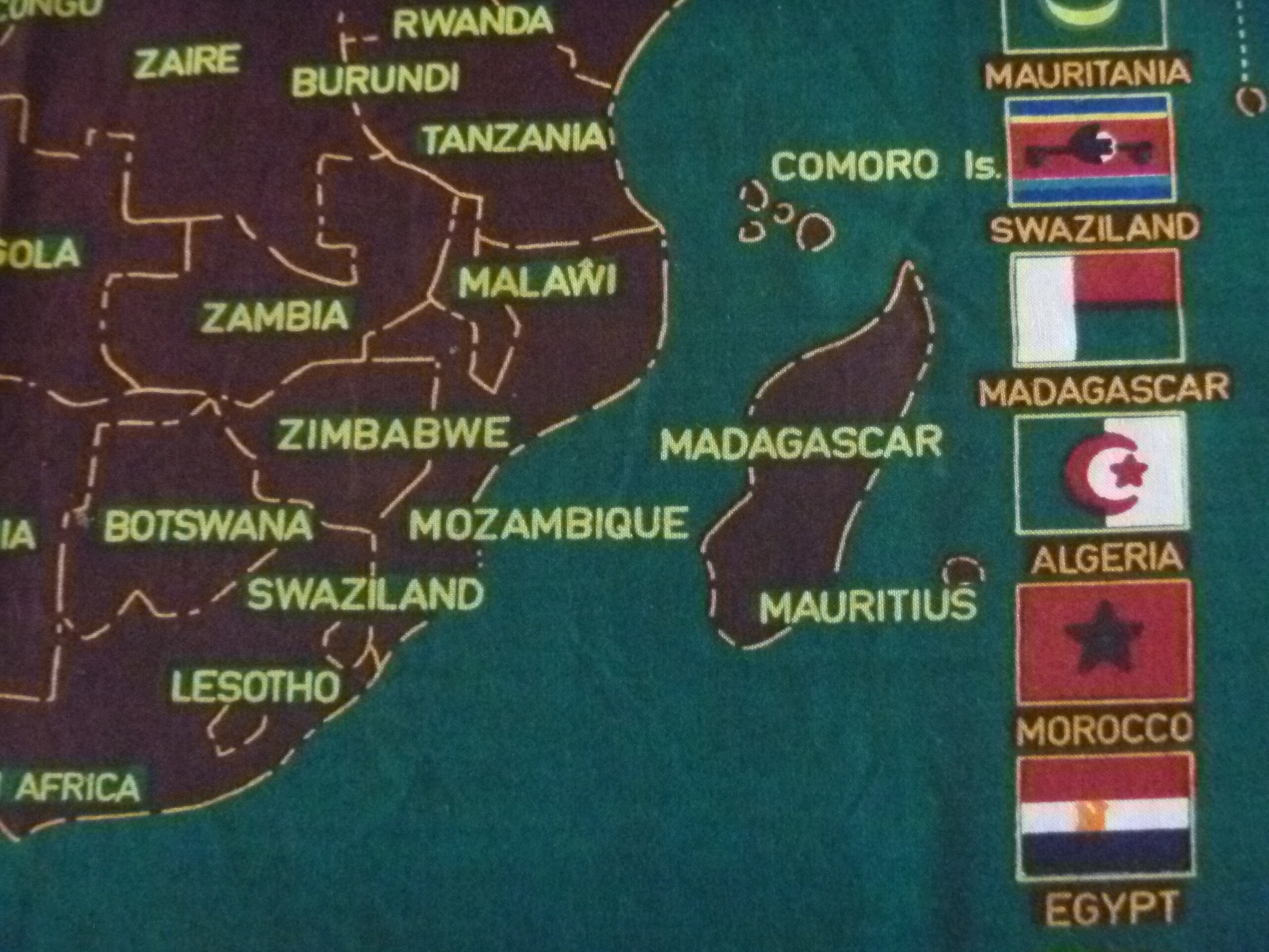 Vintage Fabric Map of Africa - Etsy