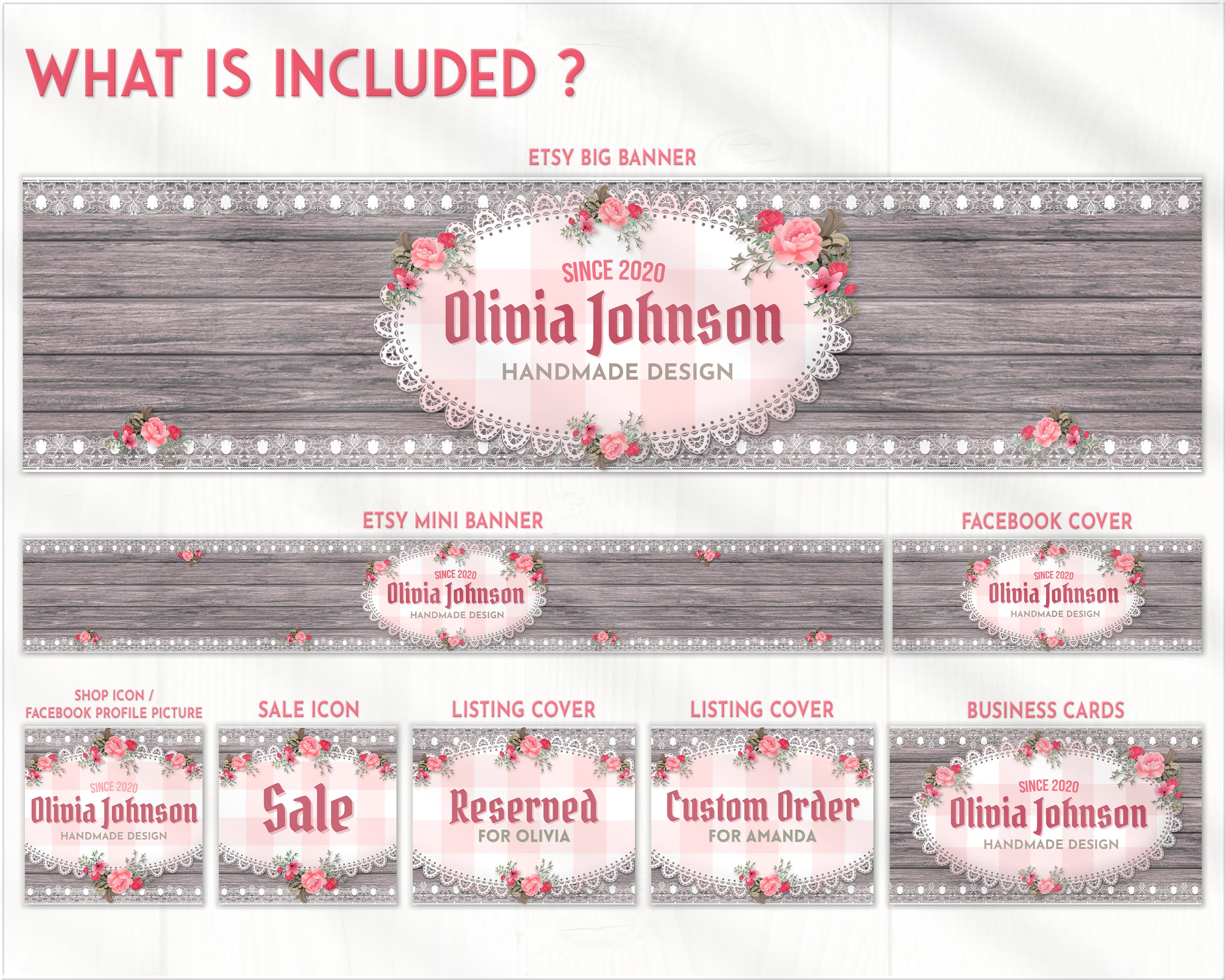 Rustic DIY Etsy Banner Canva Template | Etsy Branding Kit | Etsy Shop ...