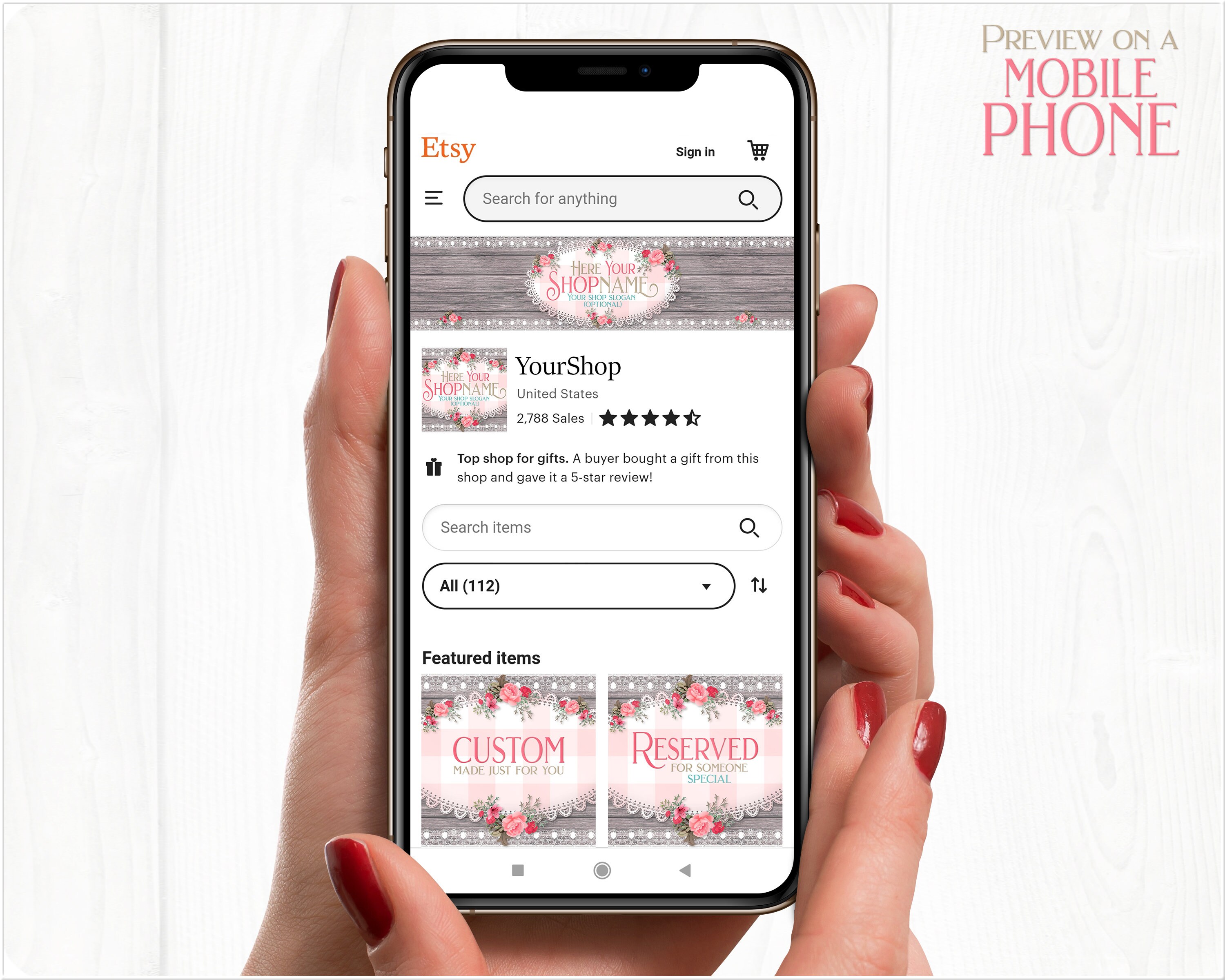 Rustic Etsy Shop Banner Set Matching Business Cards - Etsy