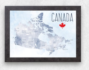 Push Pin Map Canada - Etsy