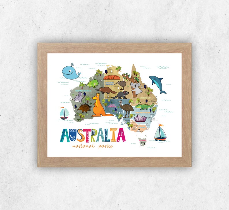 Printable Australia Map Australia Map Australia Poster Digital Download ...