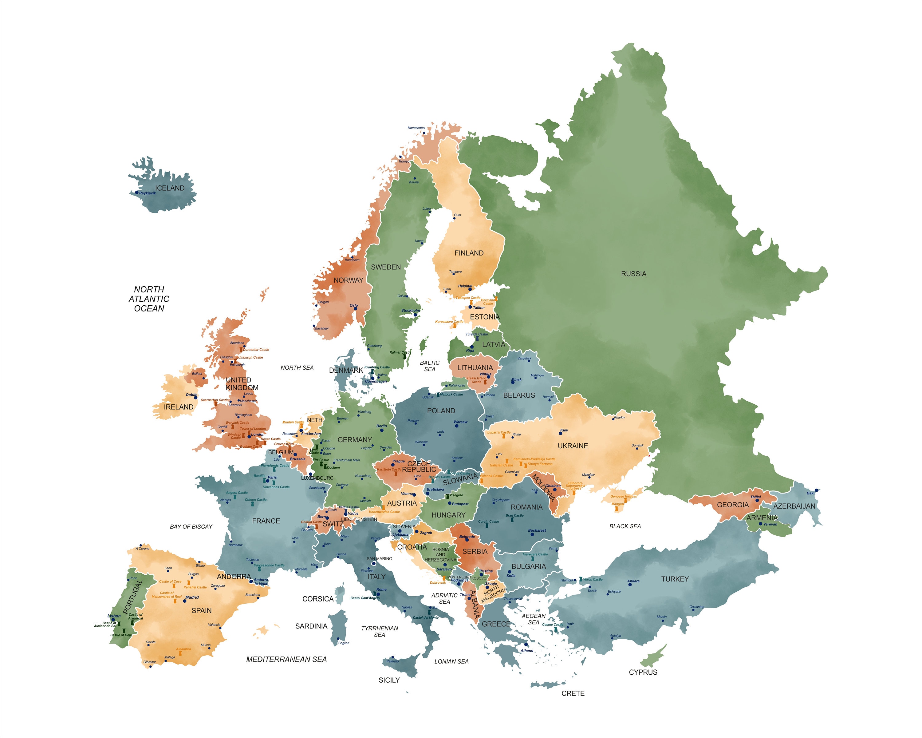 Push Pin Europe Map, Map on Photo Paper, Personalized Europe Map ...