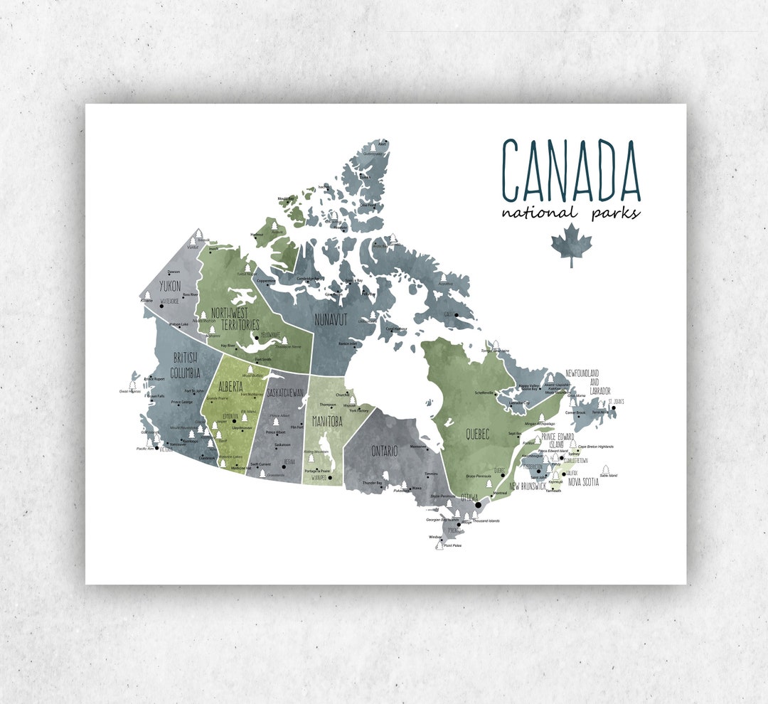 Canada Map Printable Poster Canada Map Digital Download Personalized ...