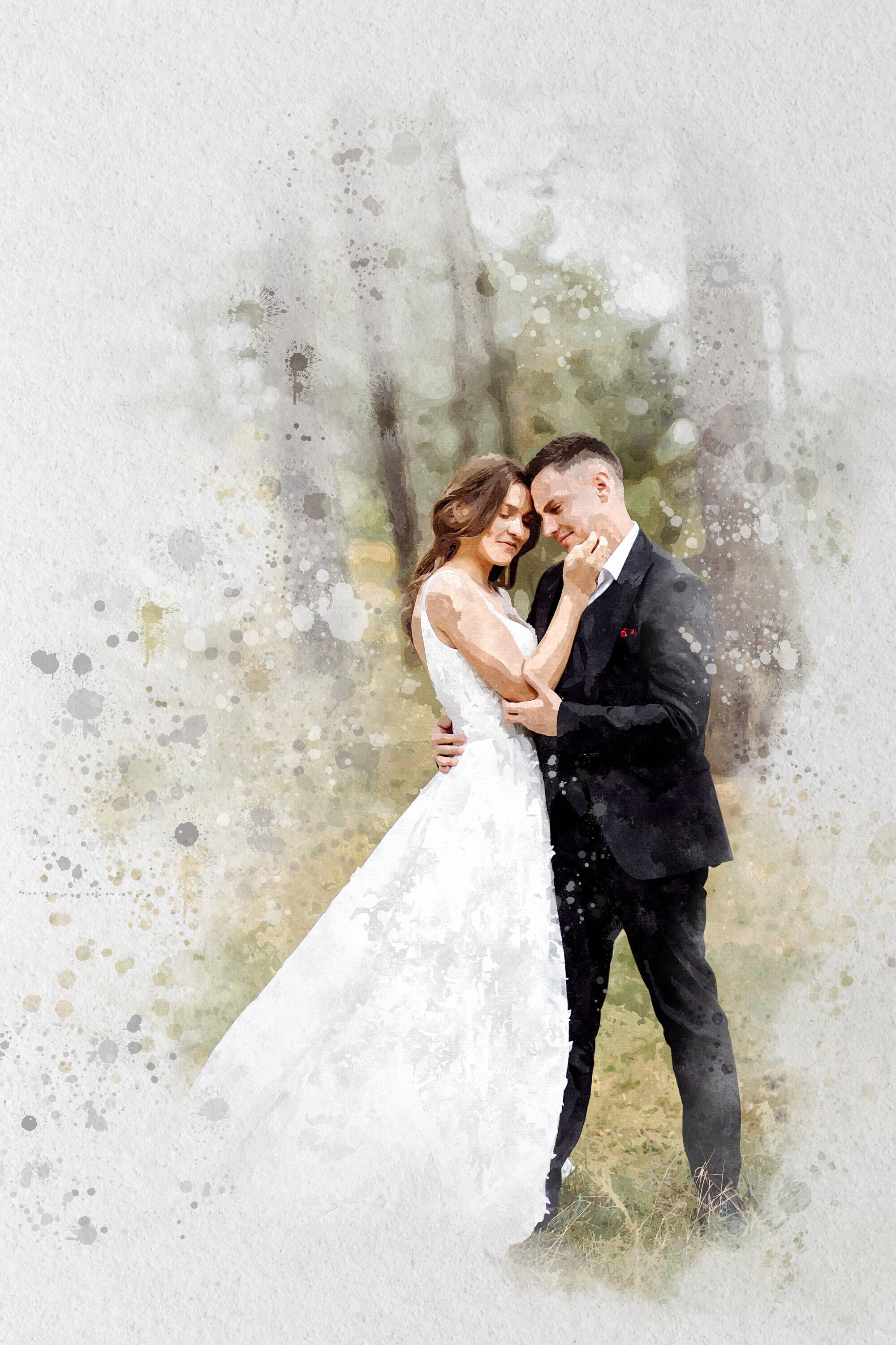 Custom Wedding Portrait From Any Photo Personalized Art Wall ...