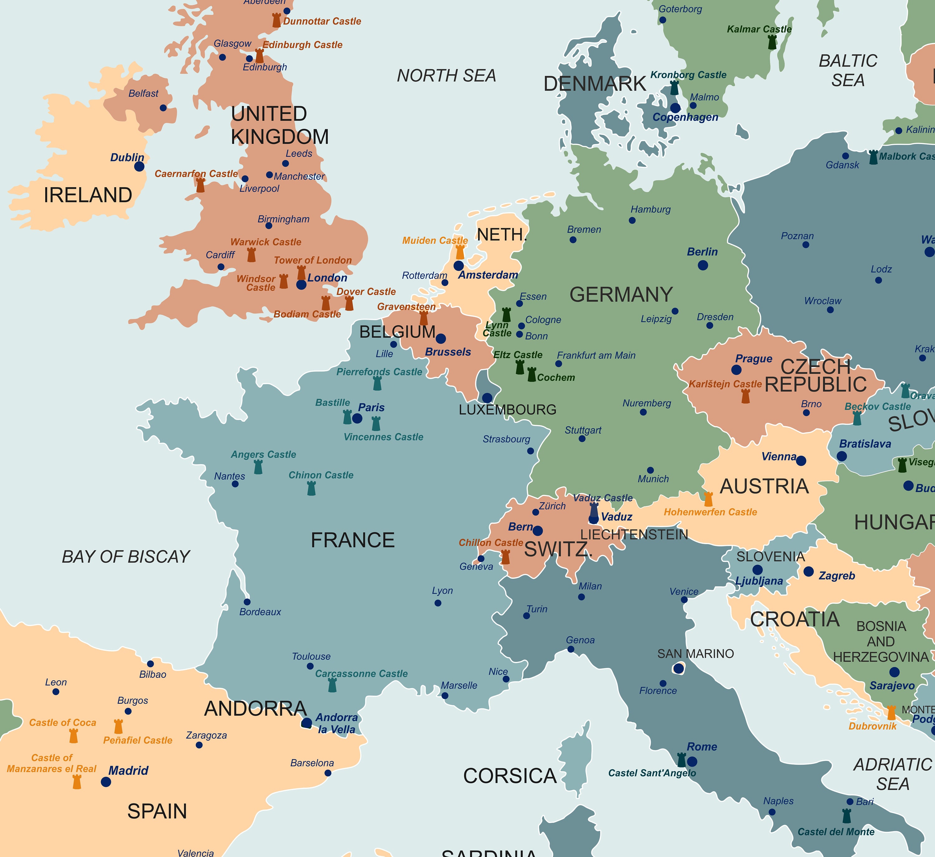 Push Pin Europe Map, Map on Photo Paper, Personalized Europe Map ...