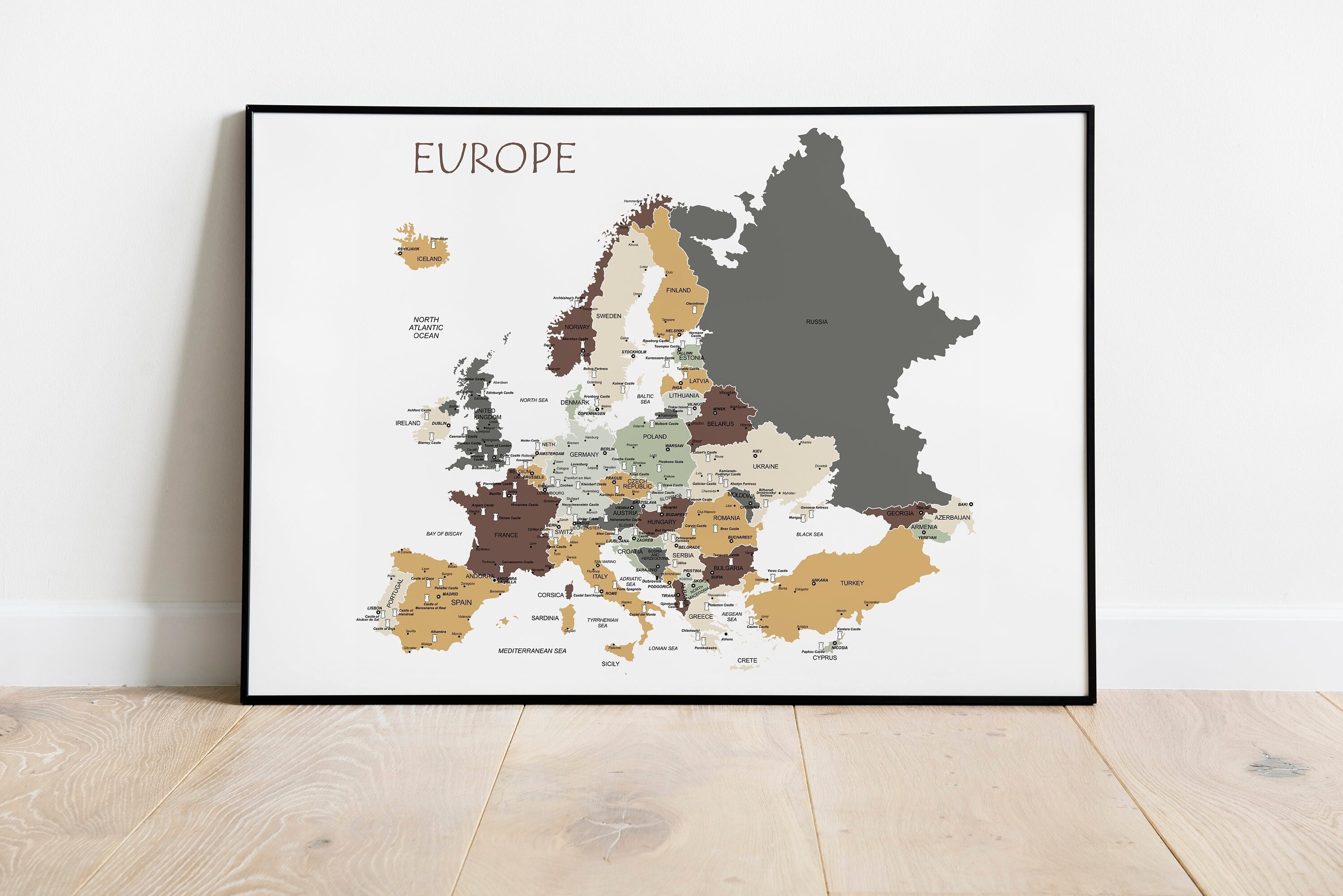 Push Pin Europe Map Map on Photo Paper Personalized Europe - Etsy
