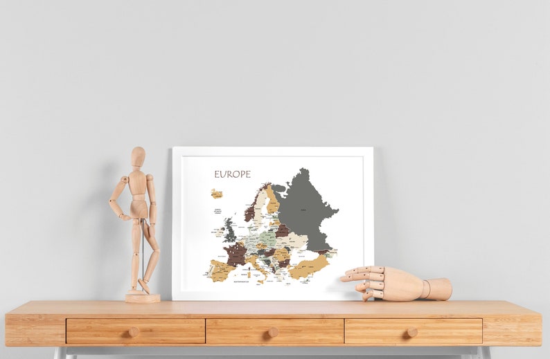 Push Pin Europe Map Map on Photo Paper Personalized Europe - Etsy