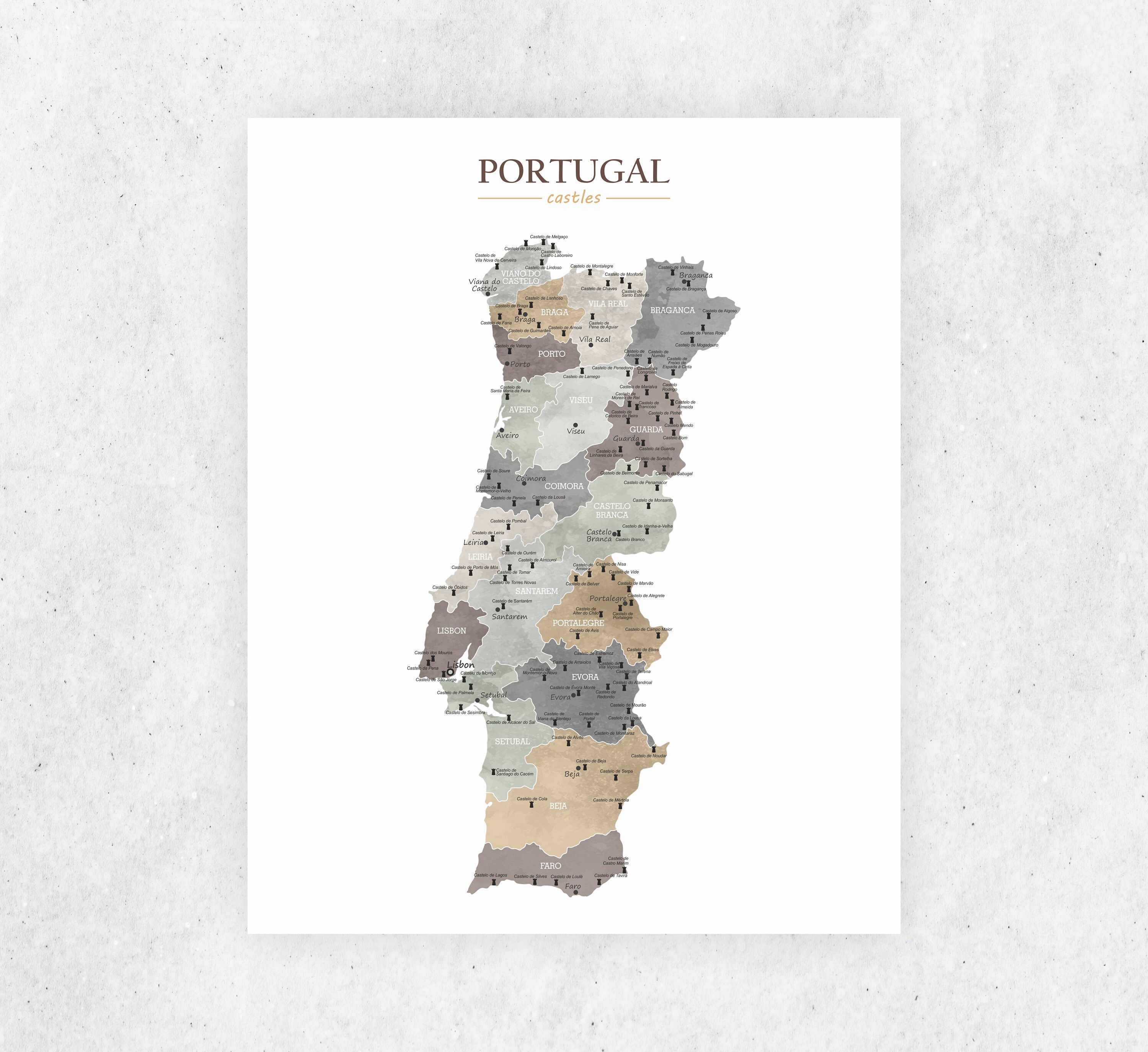 Printable Poster Portugal Map Portugal Map Poster Print Digital ...