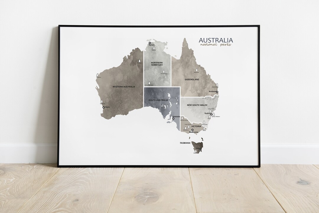 Printable Australia Map Australia Map Australia Poster Digital Download ...